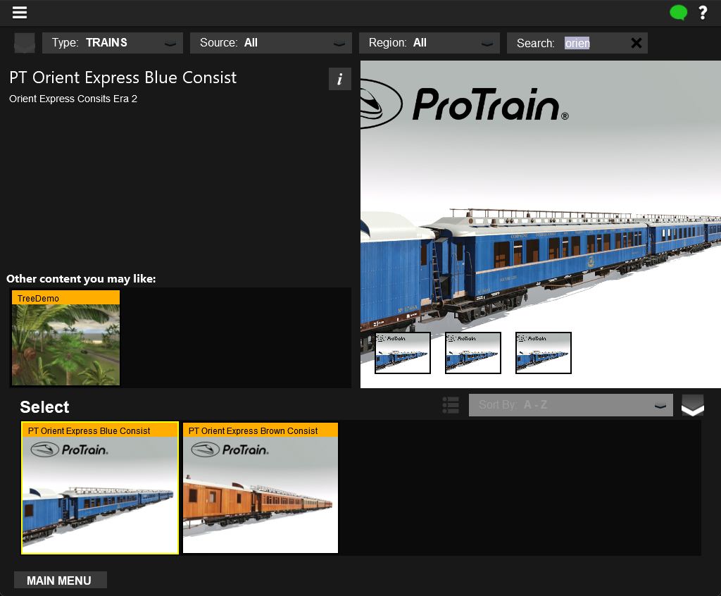 I'd like to download the Orient Express | Trainz